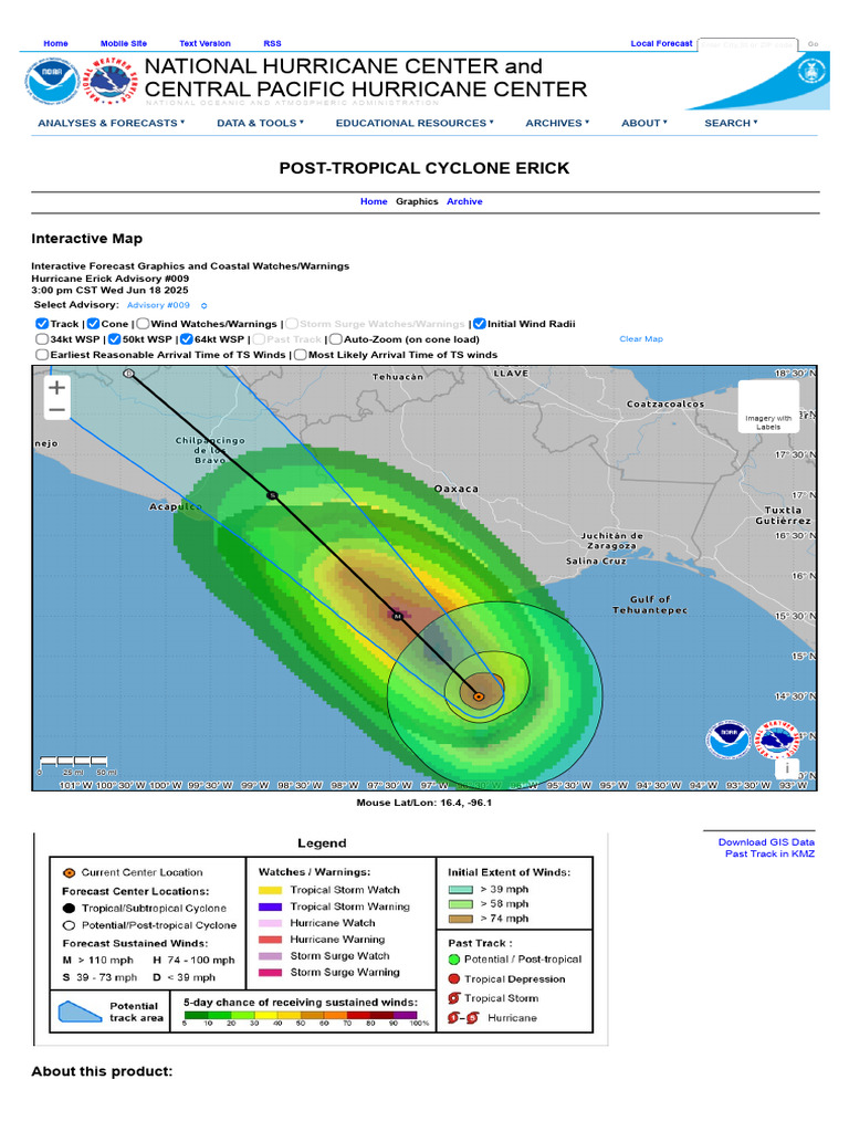 Hurricane Erick Advisory #009 Update | PDF | Tropical Cyclones ...