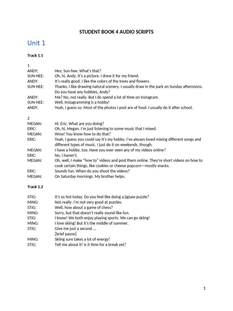 TZ 3e Level 4 Audio Scripts | PDF | Coral Reef | Coral