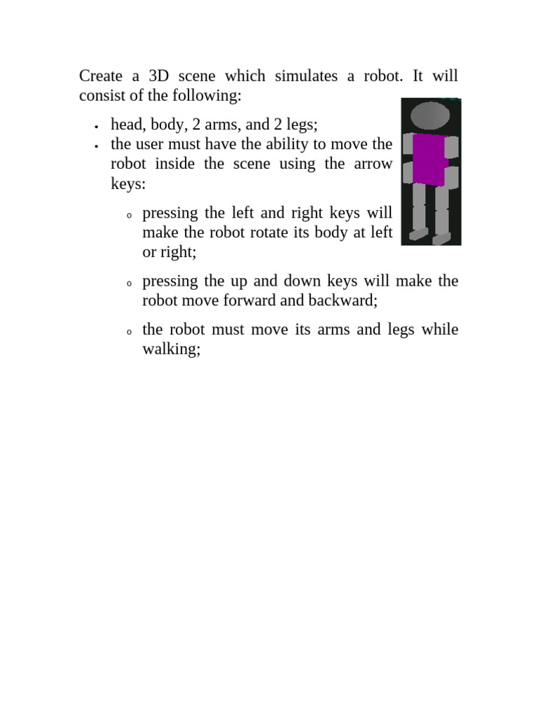 Final Exam Create A 3D Scene Which Simulates A Robot | PDF