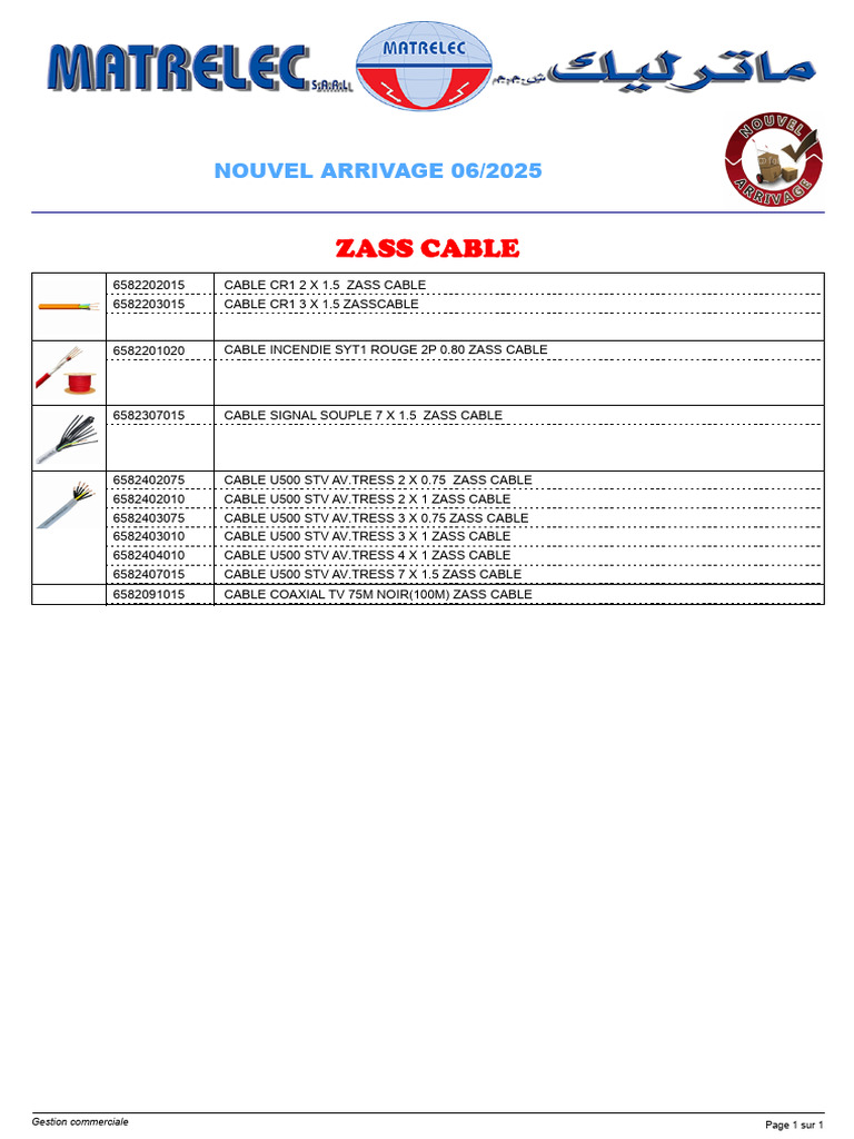 Kabel ZASS Baru 06/2025 untuk Proyek | PDF