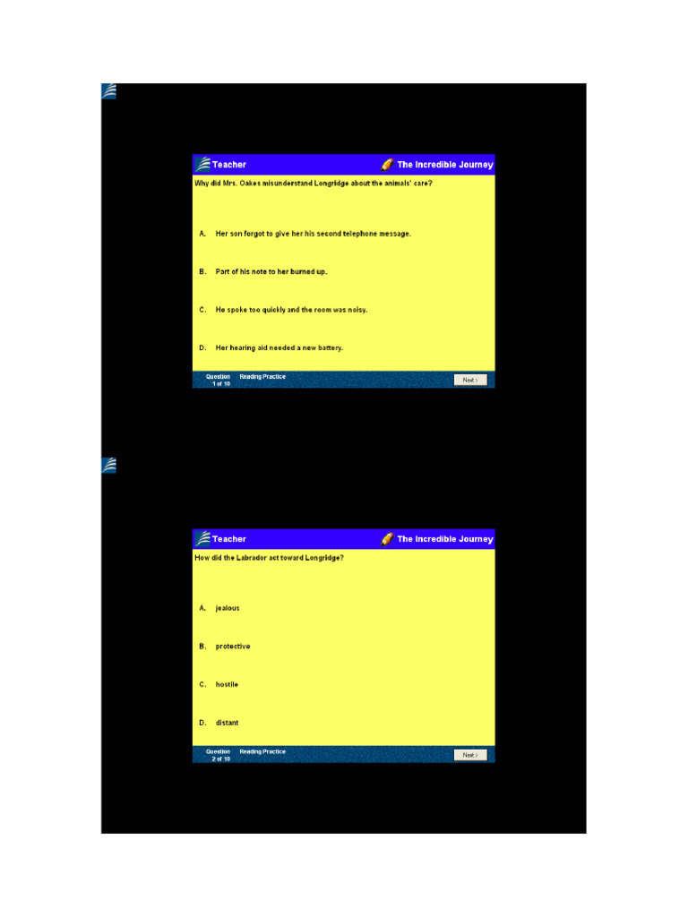 Incredible Journey AR Quiz | PDF