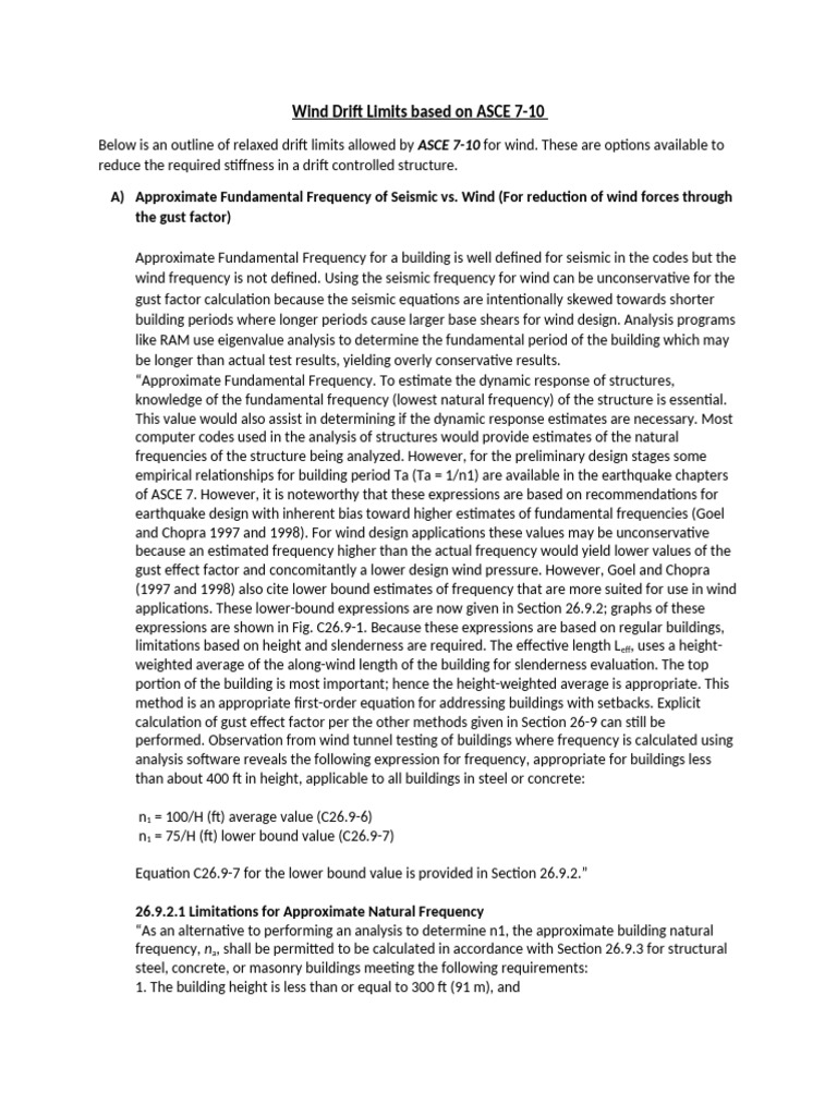 ASCE 7-10 Wind Drift Limits Explained | PDF | Wound | Seismology