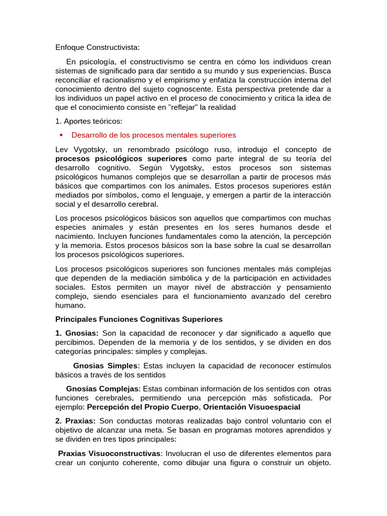 Enfoque Constructivista2 | PDF | Aprendizaje | Sicología