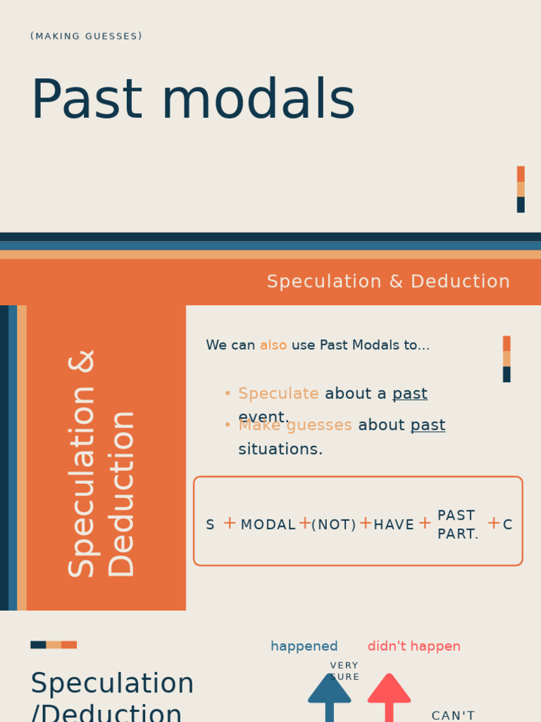 I11 Past Modals Speculation Deduction | PDF