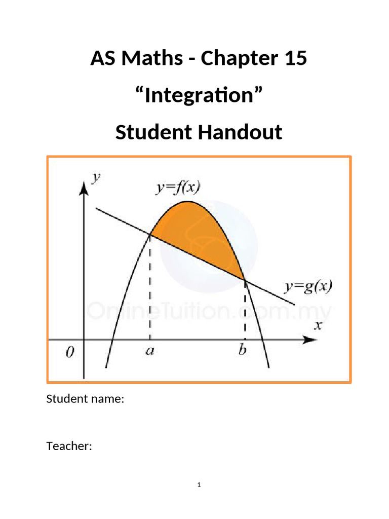 AS Maths: Integration Concepts Guide | PDF | Integral | Derivative