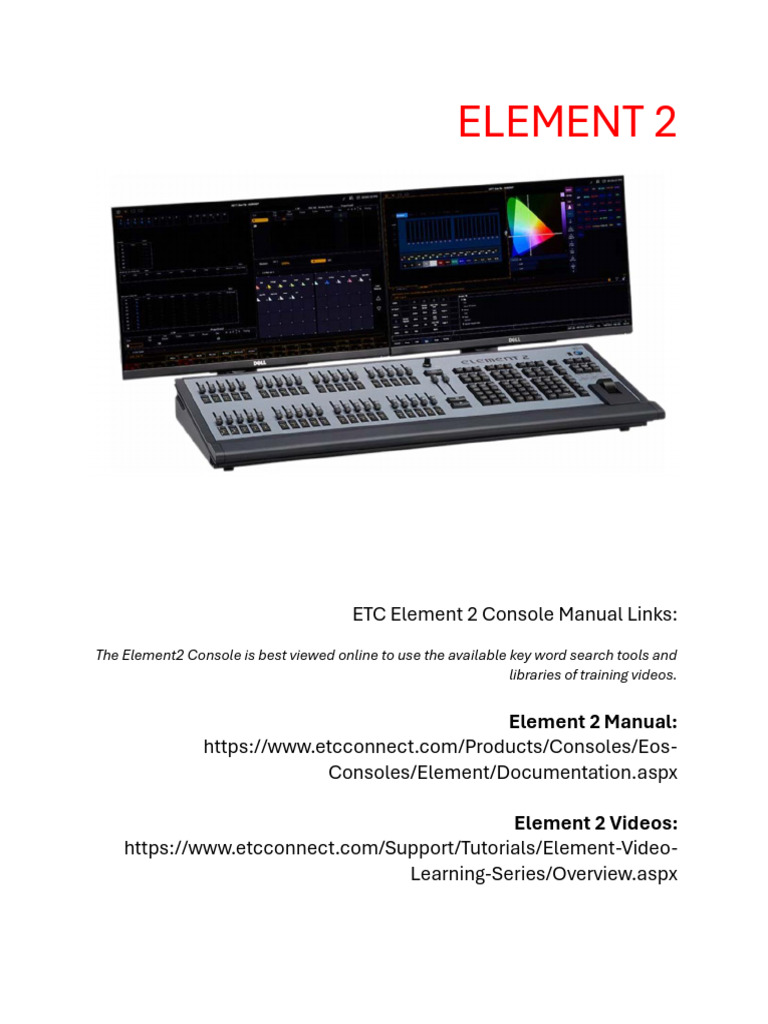 02 - Element 2 Console Manual LinkS | PDF
