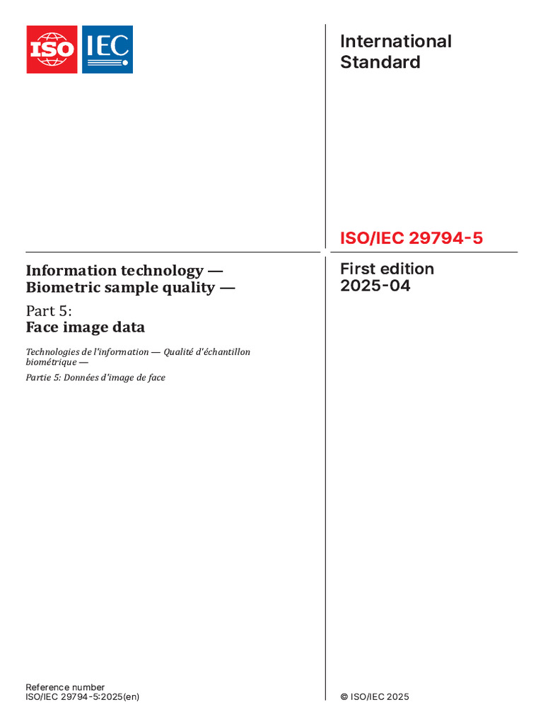 ISO/IEC 29794-5 Overview | PDF | Rgb Color Model | Biometrics
