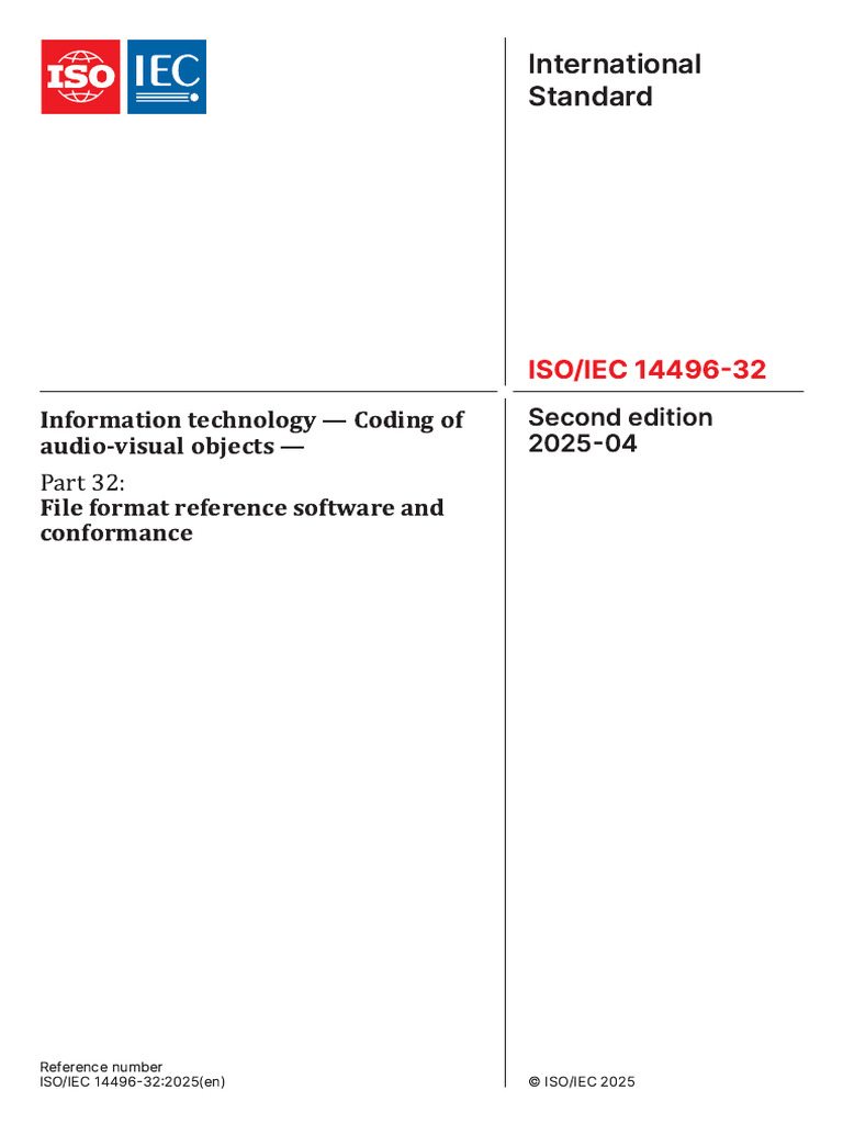 ISO/IEC 14496-32:2025 Audio-Visual Coding | PDF | International ...