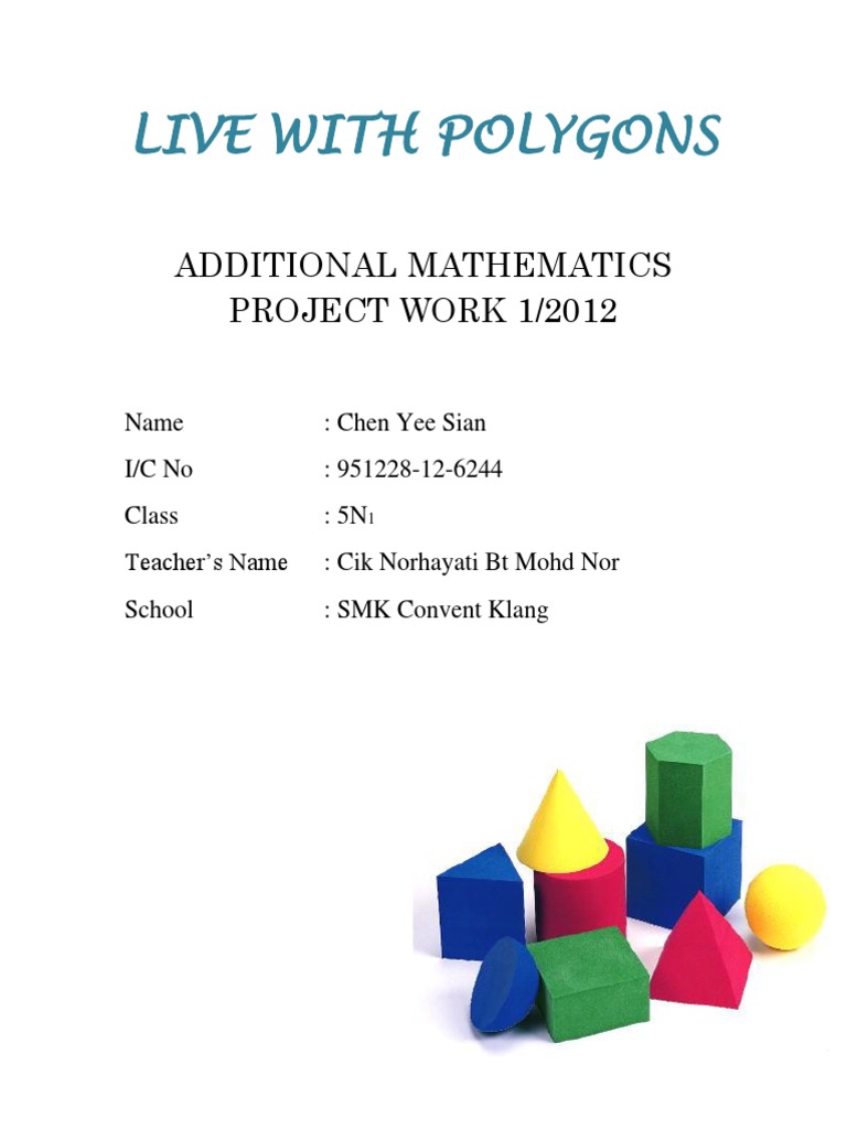 Additional Mathematics Project Work 2012 | PDF | Polygon | Science