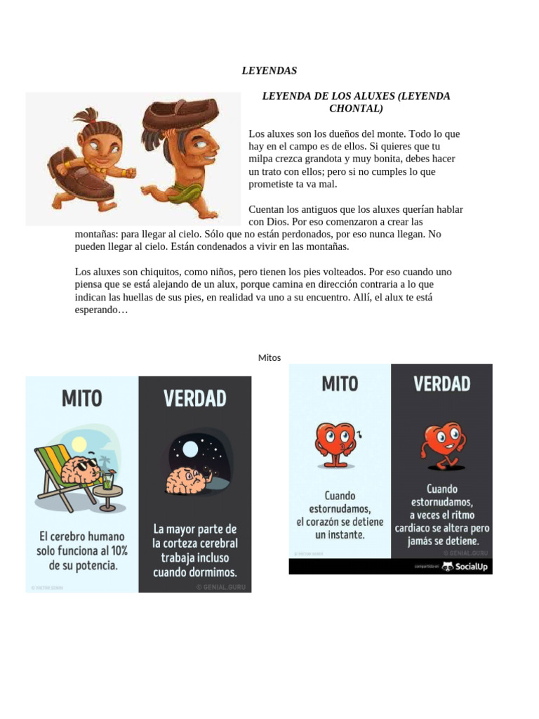1 LEYENDA, 4 Mitos, 2 Fabulas, Glosario Con Imagen Albun Narrativo ...