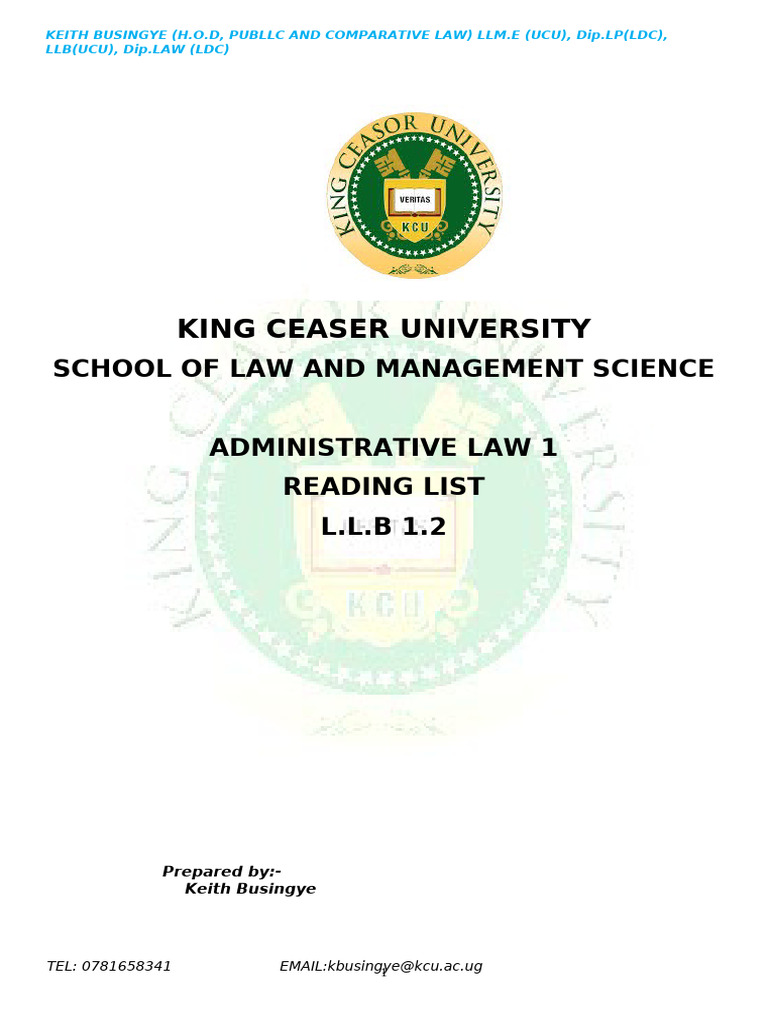 Administrative Law 1 Reading List-1 | PDF | Administrative Law | Justice