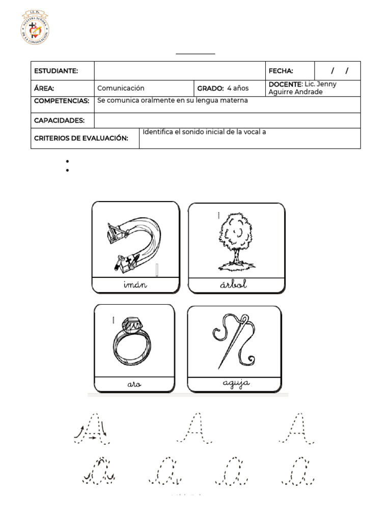 Actividades para Aprender la Vocal A | PDF