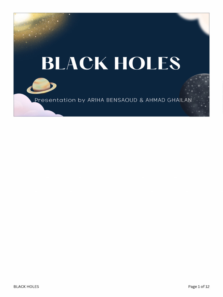 Black Holes PDF | PDF
