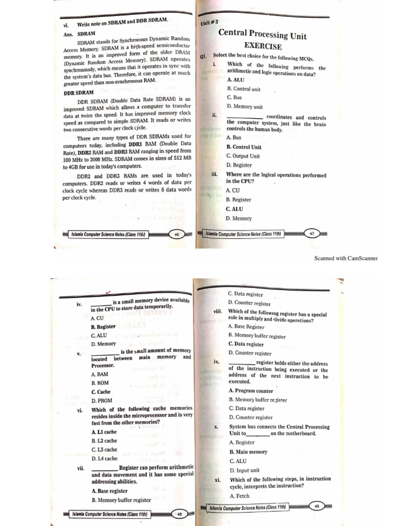 1st Year Computer Science Notes Cha 3 | PDF