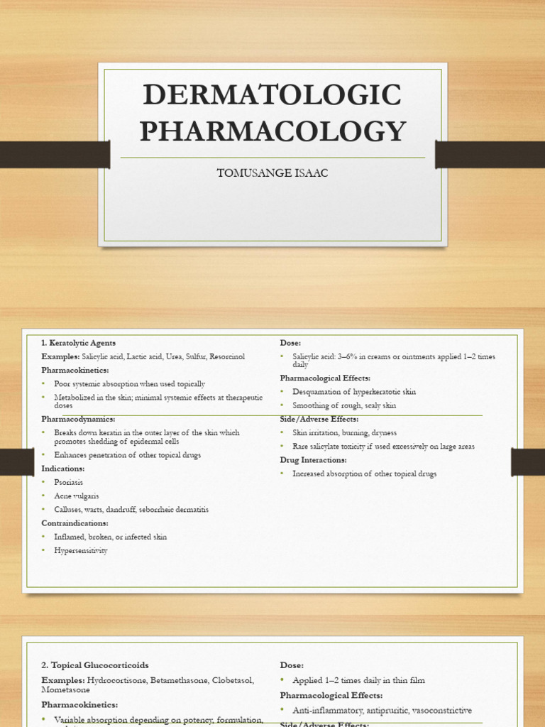 Dermatologic Pharmacology Overview | PDF | Topical Medication | Dermatitis