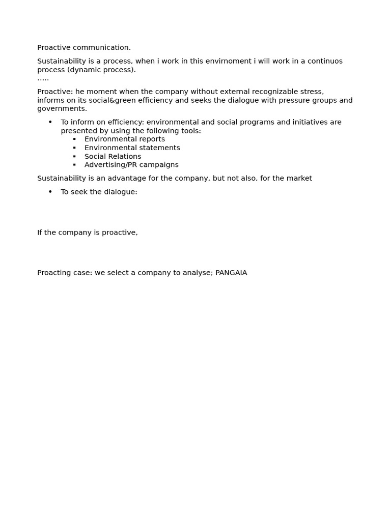 Proactive Communication | PDF