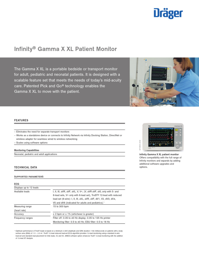 Infinity Gamma X XL Patient Monitor | PDF | Electrocardiography ...