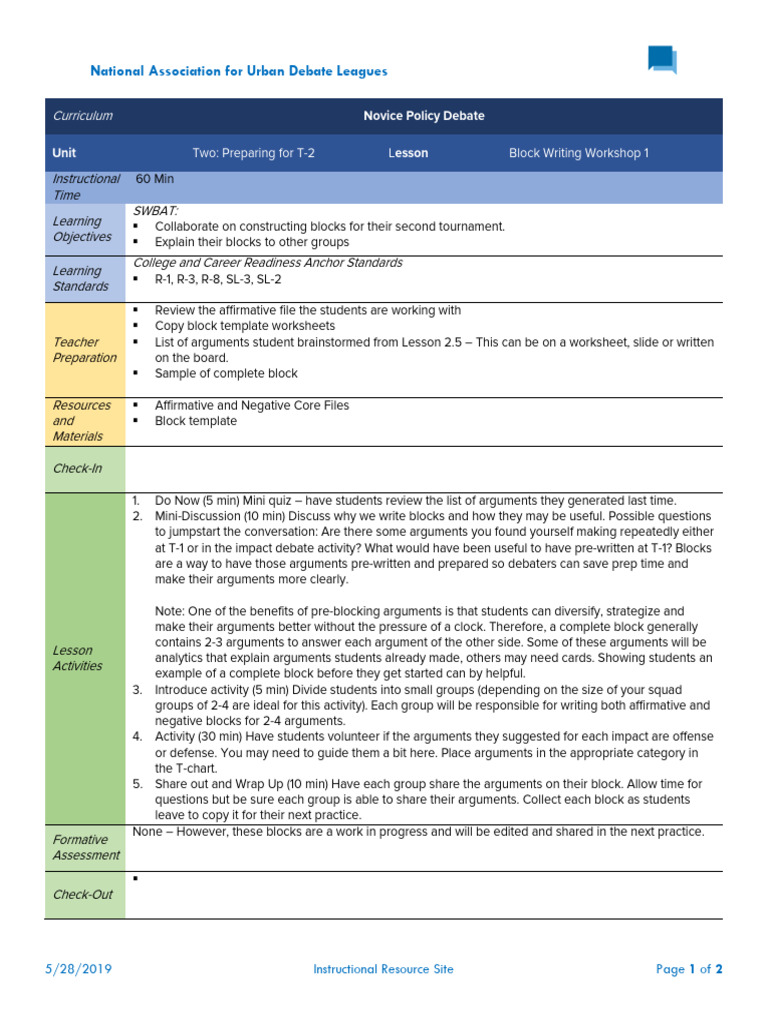 U2.Lesson 6 Block Writing Workshop 1 | PDF | Learning | Human Communication