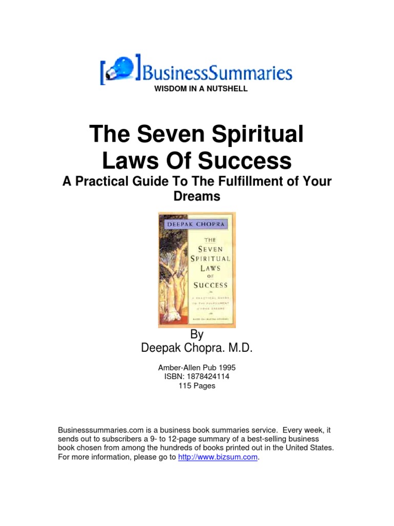 The Seven Spiritual Laws of Success BIZ | PDF | Karma | Self