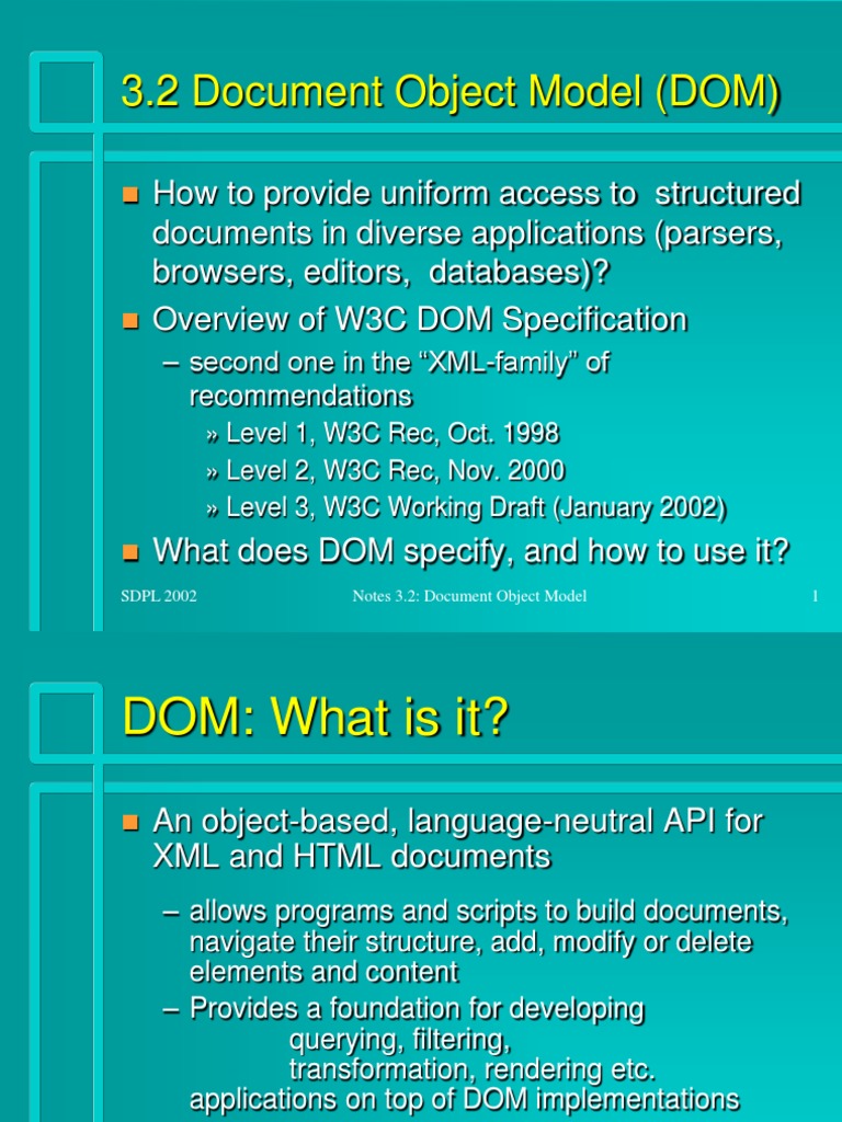 Dom Pdf Document Object Model Xml
