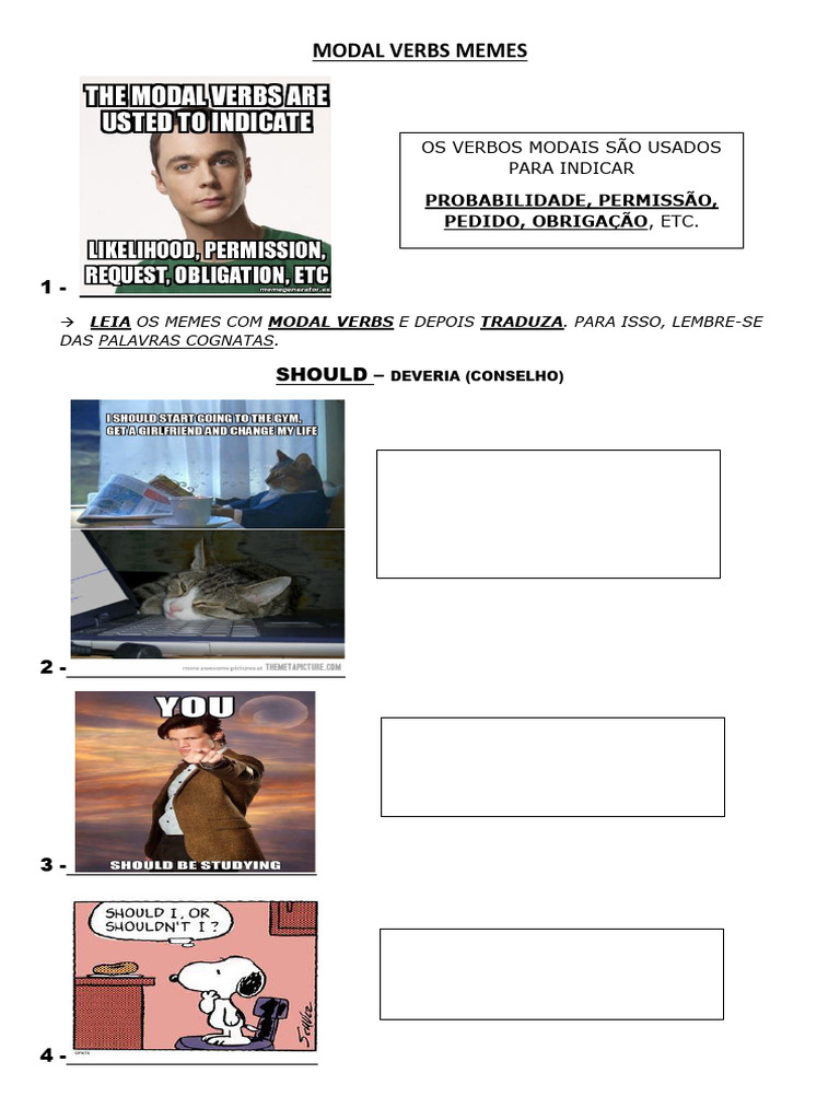 Memes sobre Verbos Modais | PDF