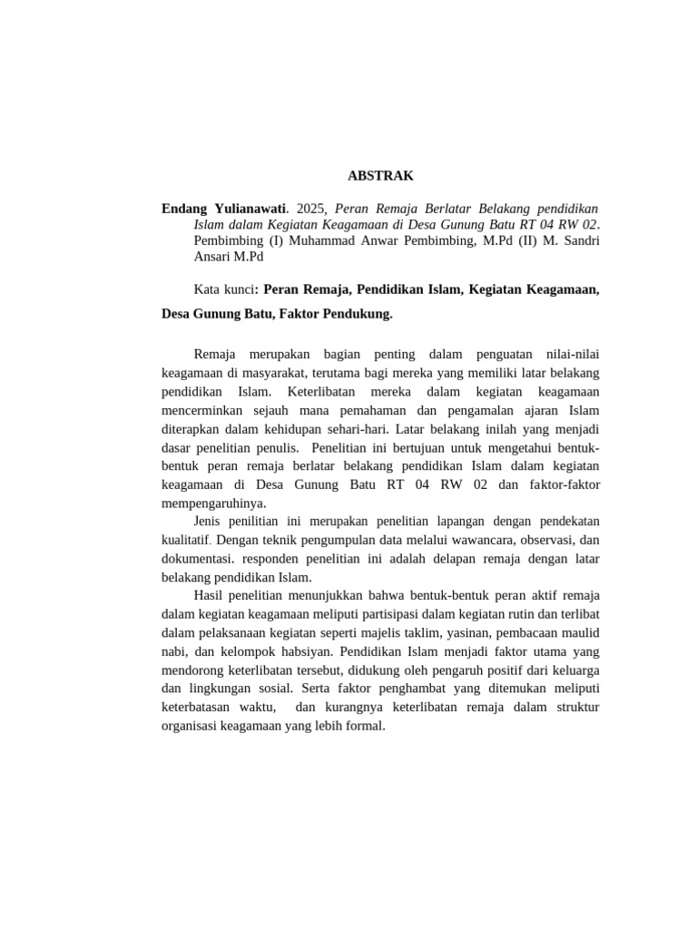 Abstrak Skripsi 2 | PDF