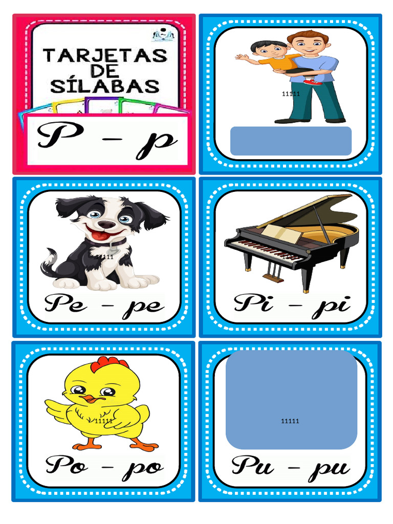 Tarjetas Lexicas de La Consonante P | PDF