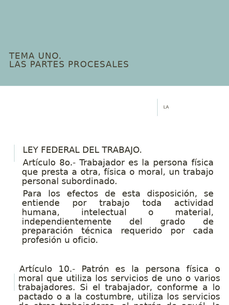 TEMA 2 La Partes Procesales | PDF