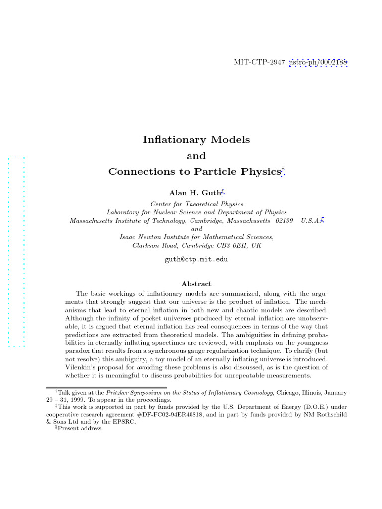 Leitura4 Intro Inflation Guth | PDF | Universe | Physical Cosmology