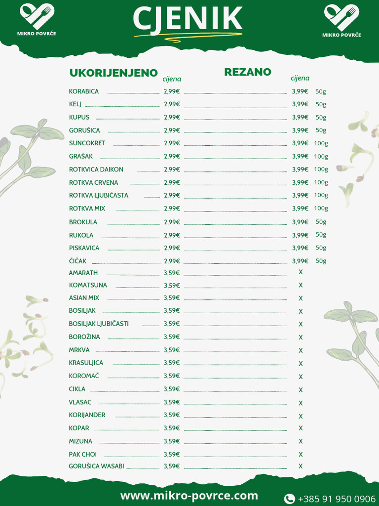 Cjenik Mikropovrce2004 | PDF