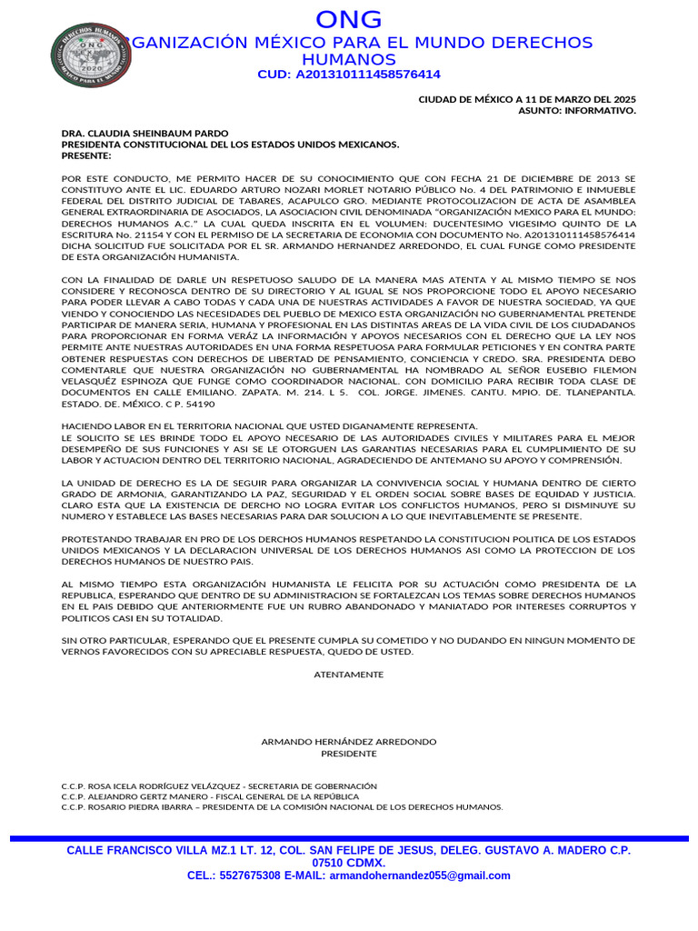 Ong Mexico para El Mundo | PDF | México | Ciudad de México