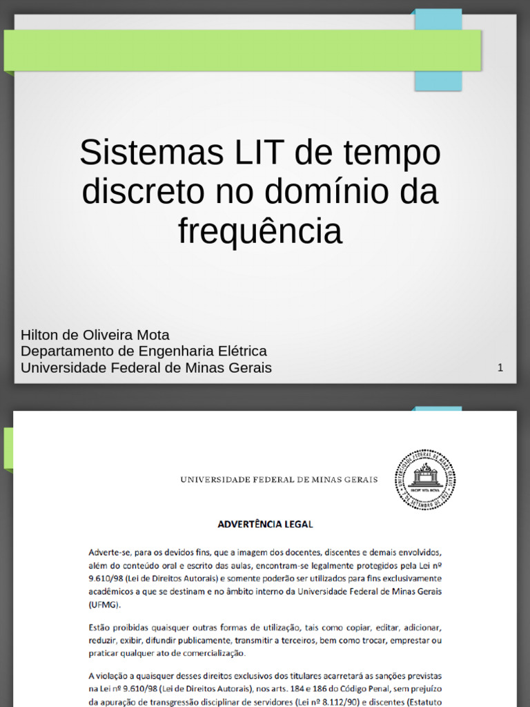 Resposta em Frequência de Sistemas LIT | PDF | Filtro passa-baixa ...