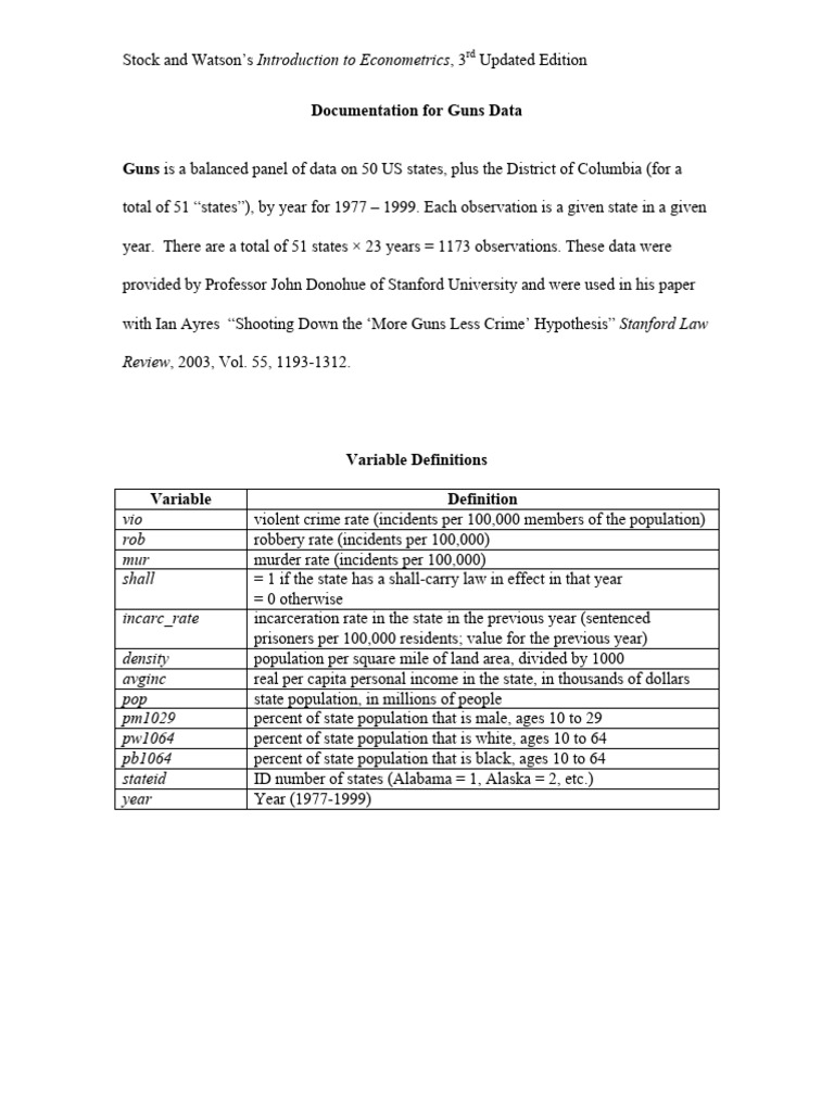 Violent Crimes Codebook | PDF