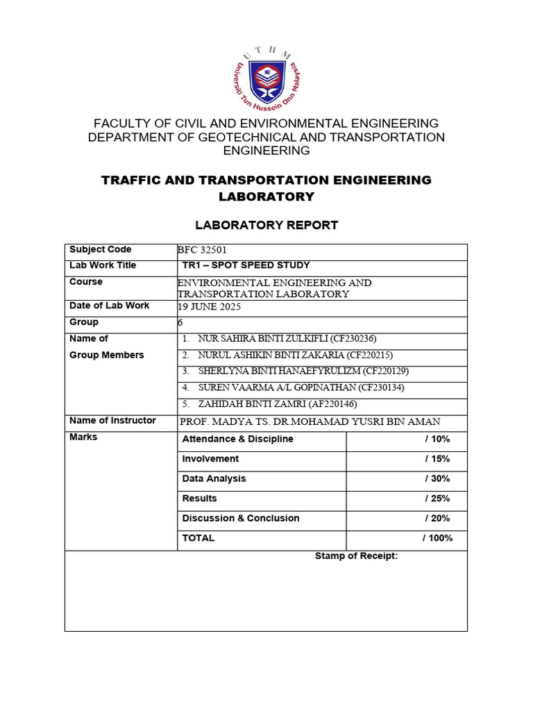 Oel Report Spot Speed Study | PDF | Engineering | Civil Engineering