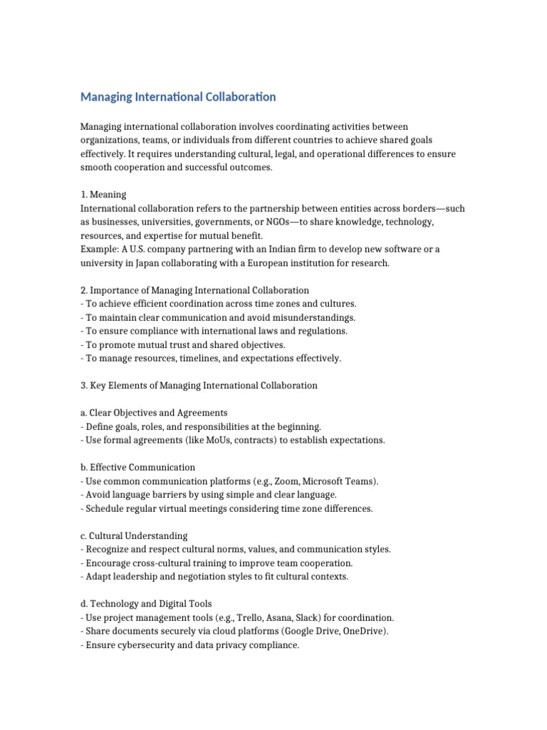 Managing International Business Collaboration | PDF | Collaboration ...