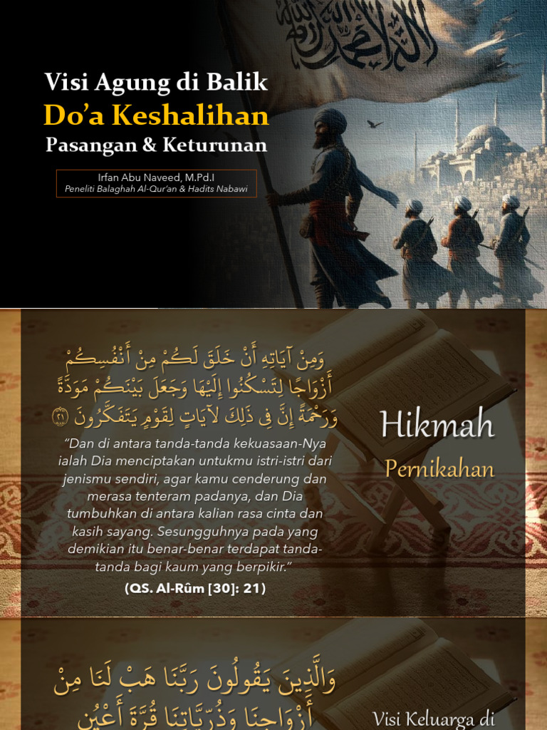 Visi Agung Di Balik Doa Keshalihan Pasangan Dan Keturunan | PDF