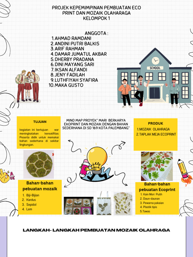 Mari Berkarya Ekoprint Dan Mozaik Dengan Bahan Sederhana Di SD 169 Palembang | PDF
