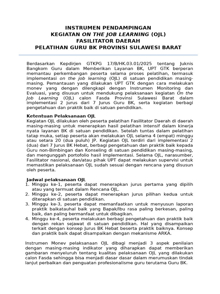 Instrumen Monev Implementasi Fasda | PDF