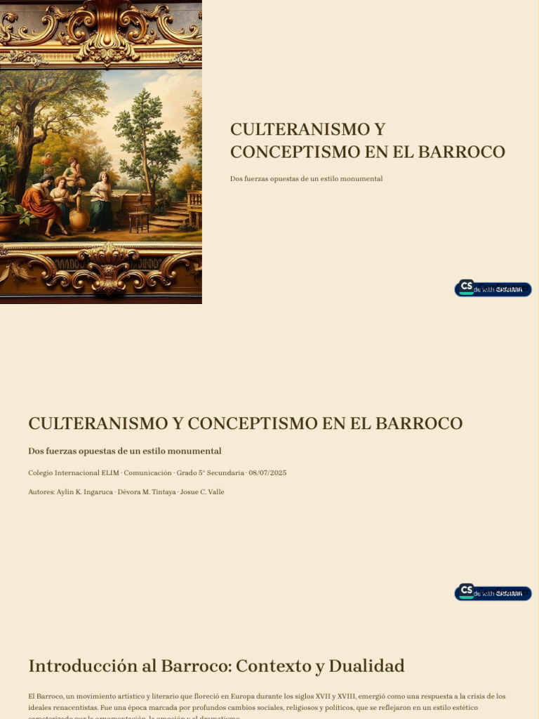 Culteranismo y Conceptismo en El Barroco | PDF | Barroco