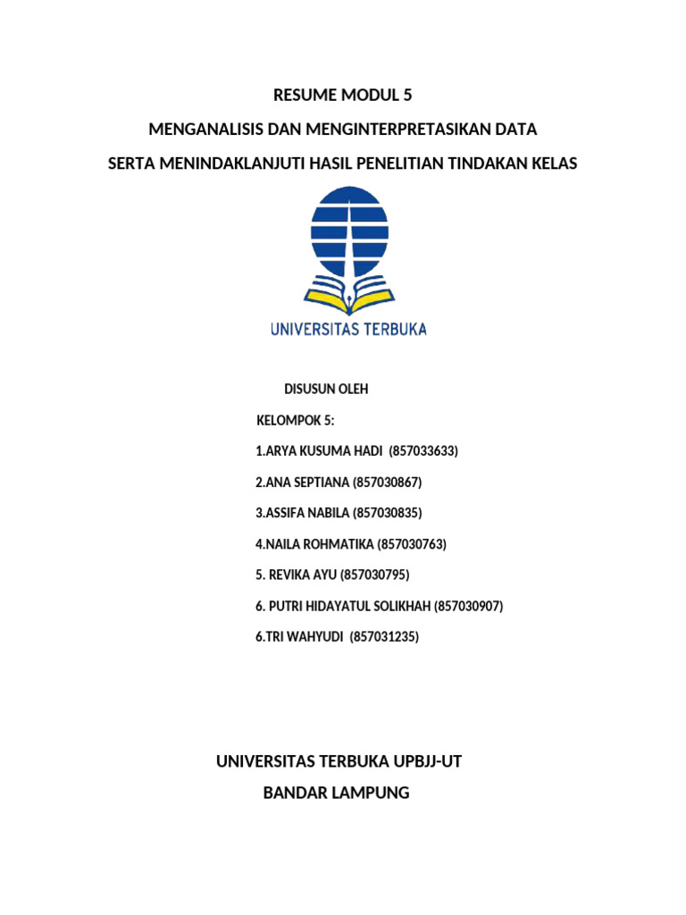 Resume Modul 5 Penilaian Tindakan Kelas | PDF