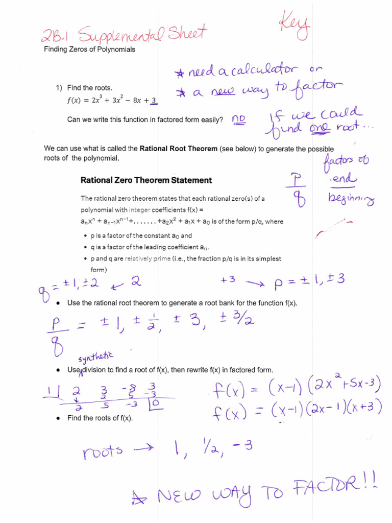 2B.1 Supplemental Sheet KEY | PDF