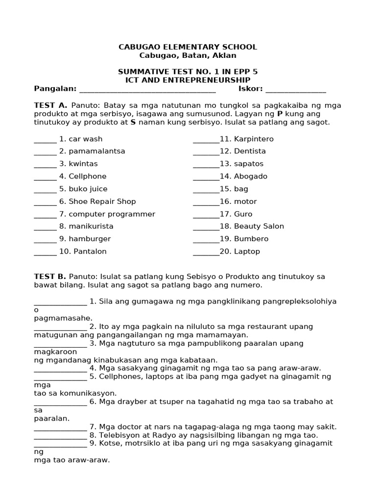 Epp Ict 5 ST1 | PDF