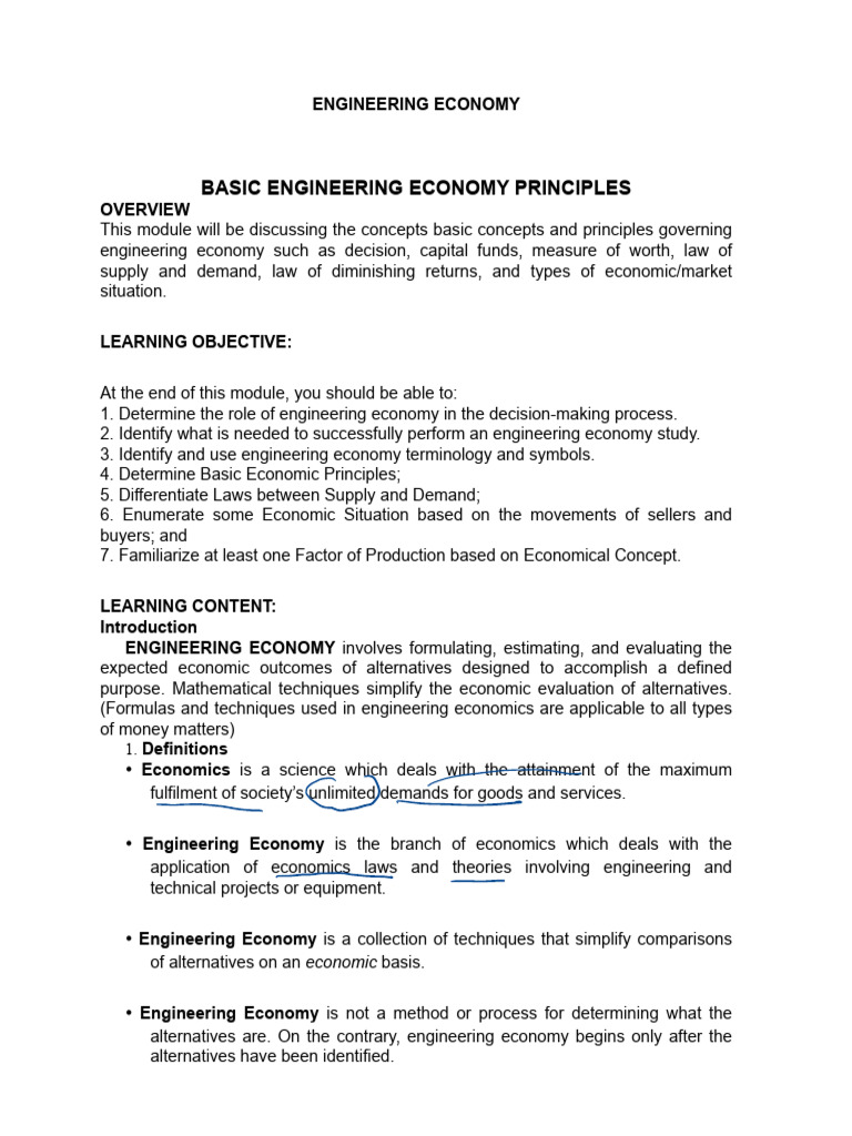 Understanding Engineering Economy Concepts | PDF | Economics | Perfect ...