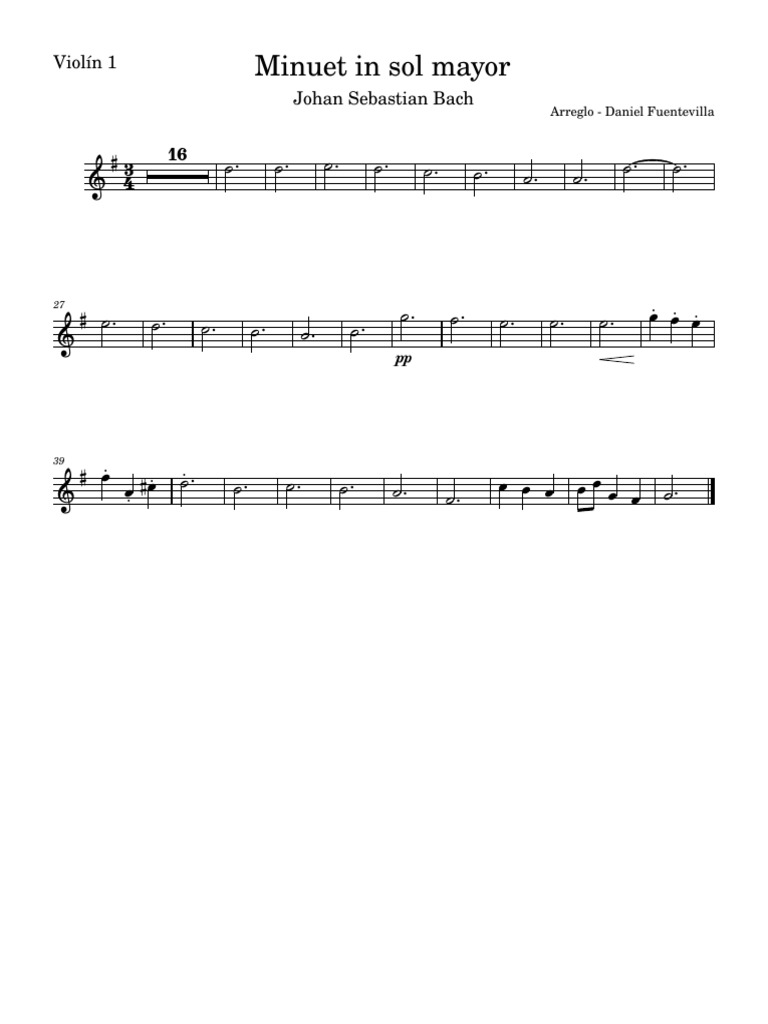 Minuet in Sol Mayor-Violín - 1 | PDF