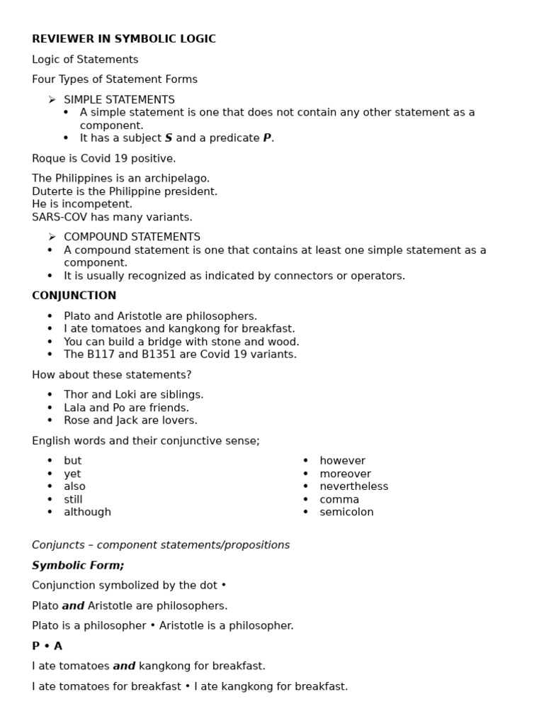 Understanding Symbolic Logic Statements | PDF | If And Only If | Syntax ...