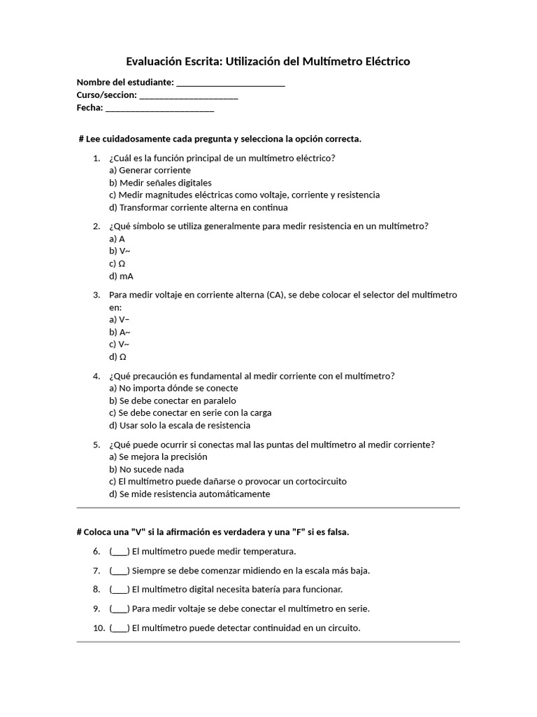 Evaluación Escrita | PDF