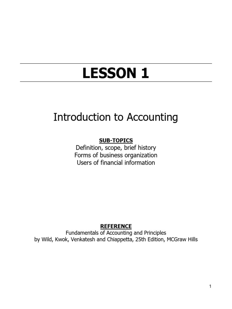 Introduction to Accounting Basics | PDF | Accounting | Audit