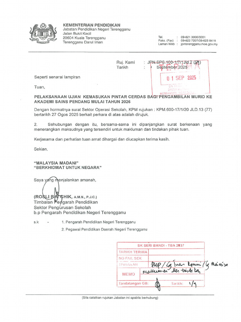 Pelaksanaan Ujian Kemasukan Pintar Cerdas | PDF