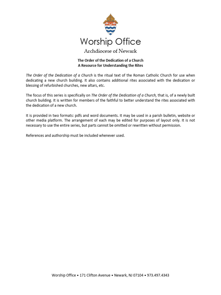 24 Church Dedication Series | PDF | Eucharist | Altar