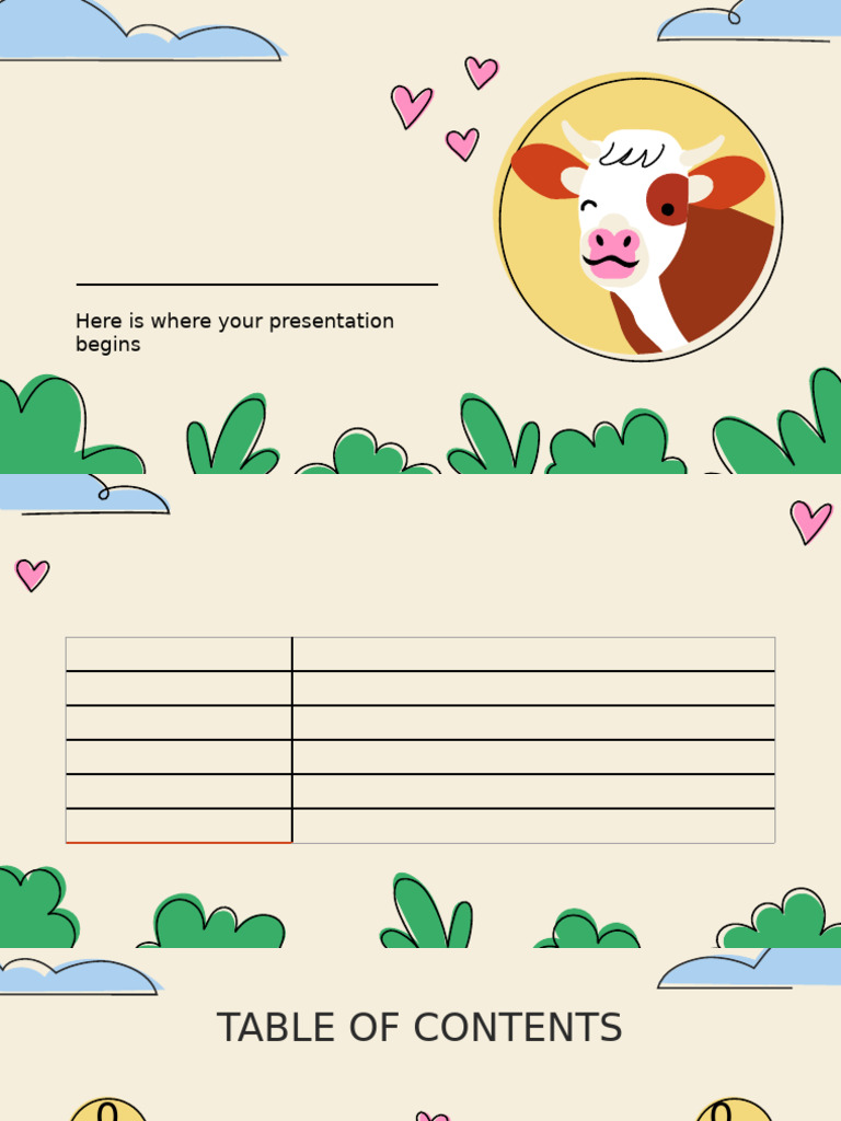 Simple Cow Appreciation Day Minitheme by Slidesgo | PDF